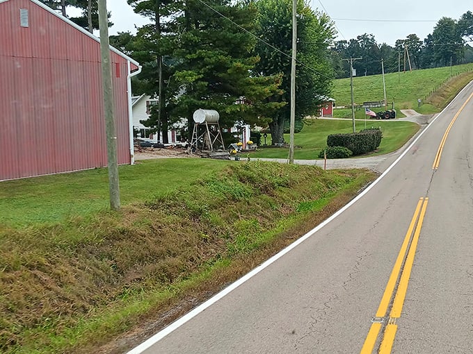 Rural Ohio unfolds along Wally Road, where red barns and open fields remind us that some landscapes never go out of style.