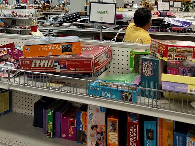 Board games and puzzles with (hopefully) all their pieces&mdash;entertainment treasures that cost less than a movie ticket.