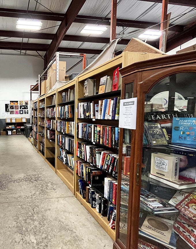 The literary corner: where books find their second chapter and bookshelves wait to house someone else's stories.