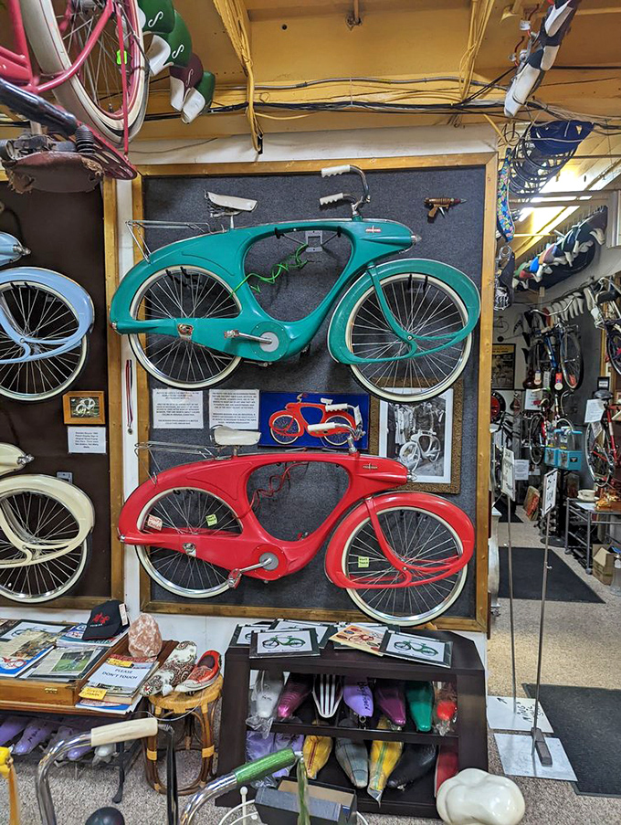 The Bowden Spacelanders, with their atomic-age curves and impossible colors, look like they were designed by George Jetson's cooler cousin.