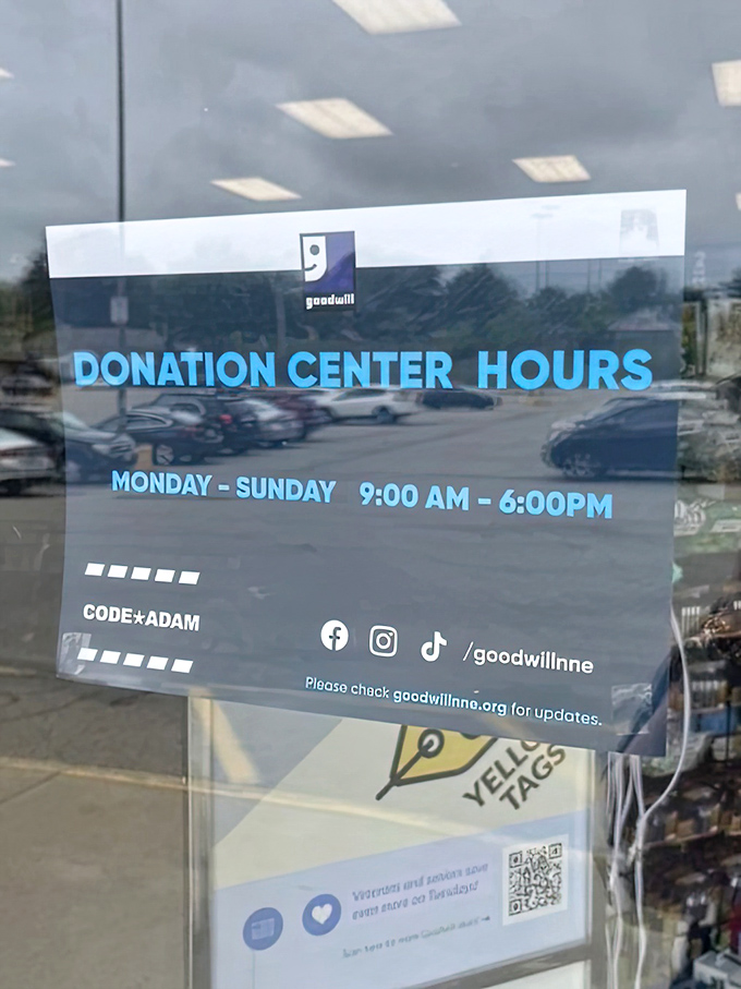 The donation center welcomes your gently-used items seven days a week, completing the circle of thrift that keeps Goodwill's mission moving.
