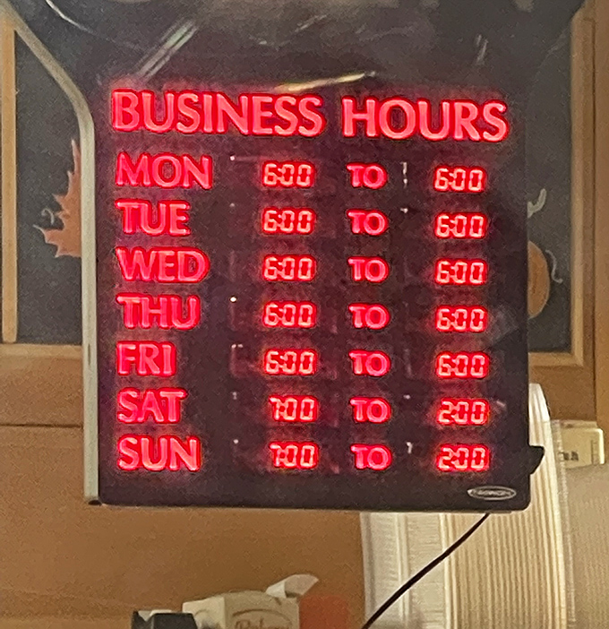 Early birds get the freshest pastries. These hours suggest they're serious about their baking &ndash; and your breakfast happiness.