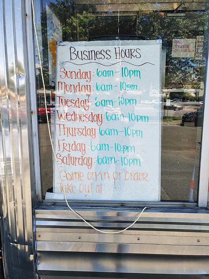 Those hours posted like a declaration of independence from boring breakfasts &ndash; Tuesday through Sunday, happiness is served.