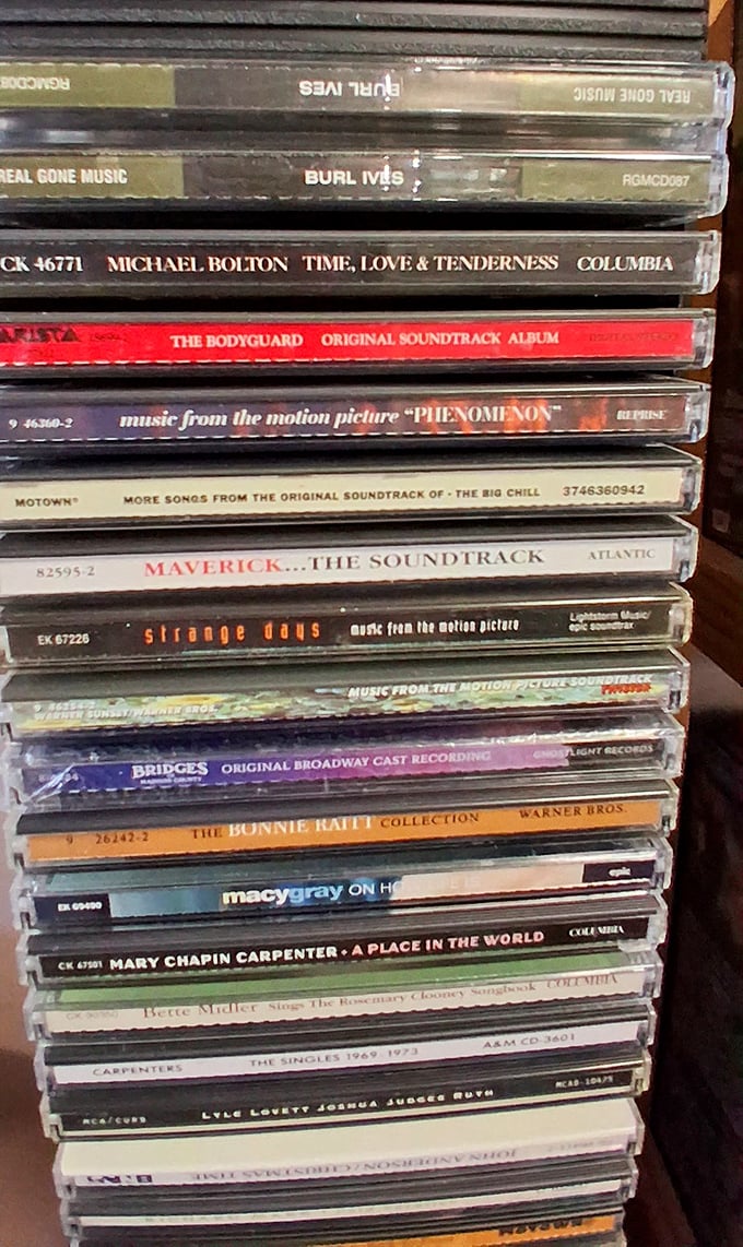 This stack of soundtrack CDs is a time machine - from "The Bodyguard" to "Maverick," each album a musical memory.