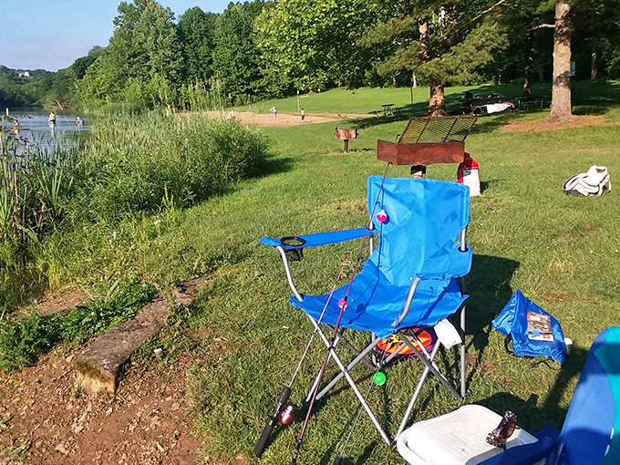 The unofficial throne of relaxation&mdash;where hours disappear faster than the snacks in your cooler.