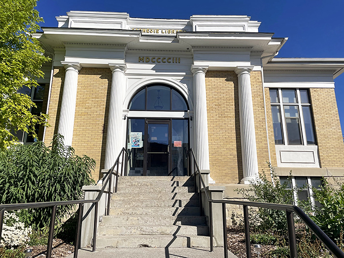 The Carnegie Library stands as a neoclassical gem, its columns and steps inviting visitors to climb into worlds of knowledge and imagination.