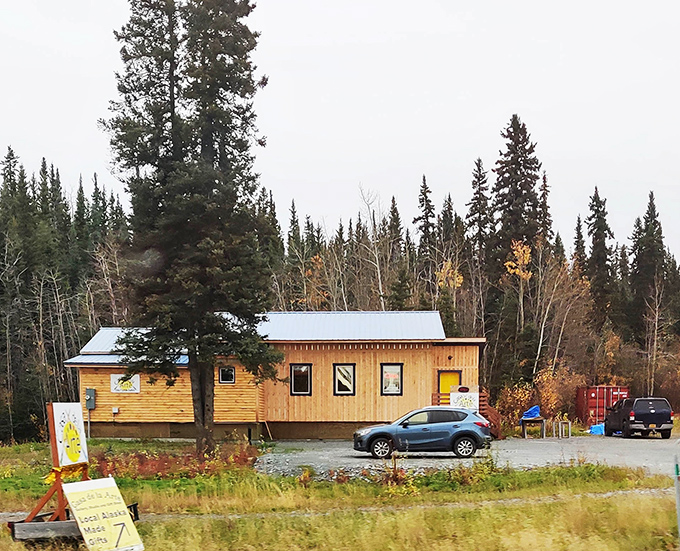 Where creativity meets wilderness. This unassuming building houses artistic expression that's inspired by the surrounding natural grandeur of Alaska's interior.