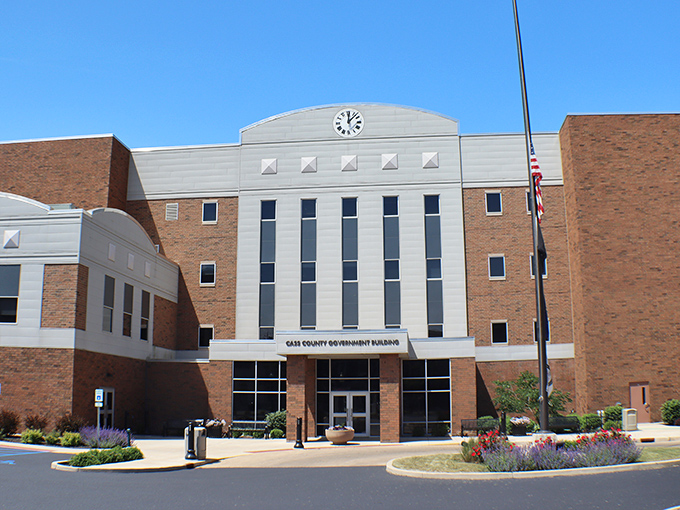 The Cass County Government Building combines modern functionality with classic design elements, much like a sensible pair of dress shoes with memory foam insoles.
