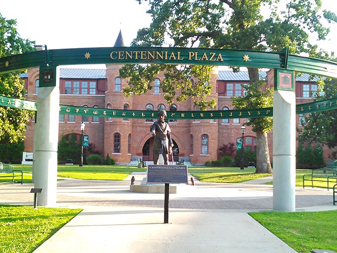 Centennial Plaza frames the historic capitol perfectly, because sometimes civic planning actually gets it gloriously right on the first try.
