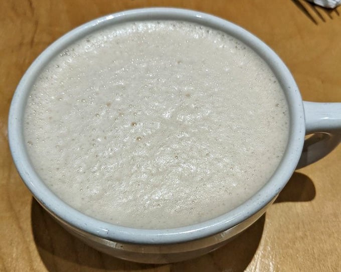 A frothy chai that whispers, "Take your time, the emails can wait." The perfect morning meditation in a cup.