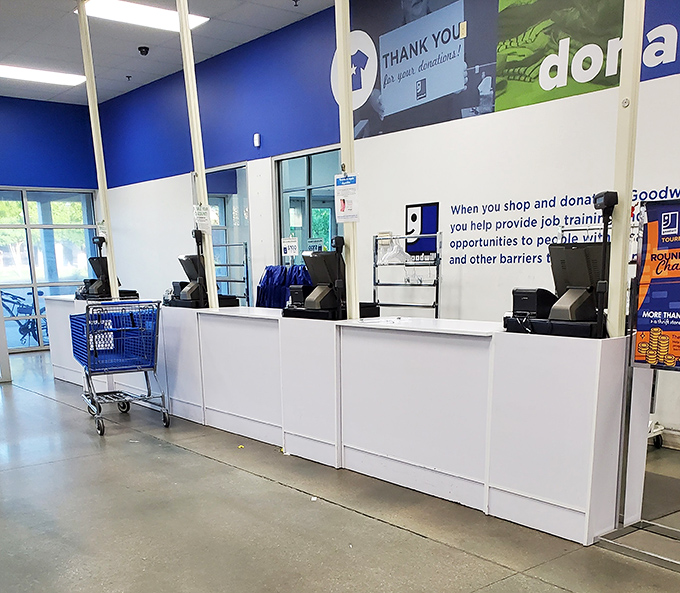 Clean, organized checkout stations where your haul gets totaled up without requiring a second mortgage on your house.