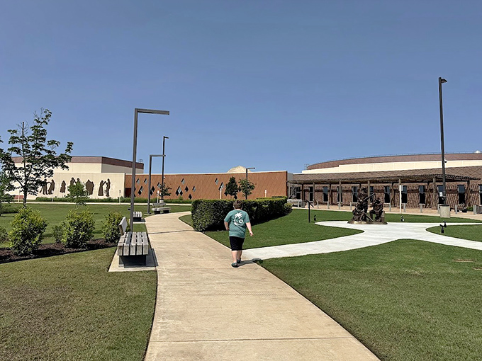 The Choctaw Cultural Center's thoughtful design and manicured grounds invite visitors to explore rich heritage at reasonable rates.