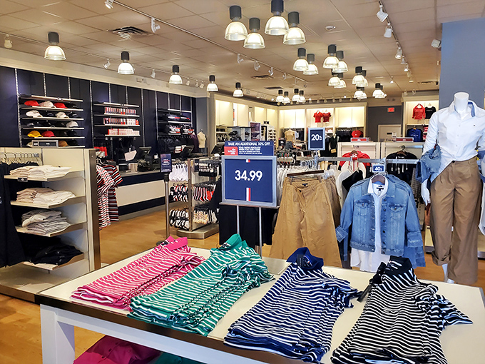 Nautical stripes as far as the eye can see! This preppy paradise offers the perfect uniform for pretending you own a boat.