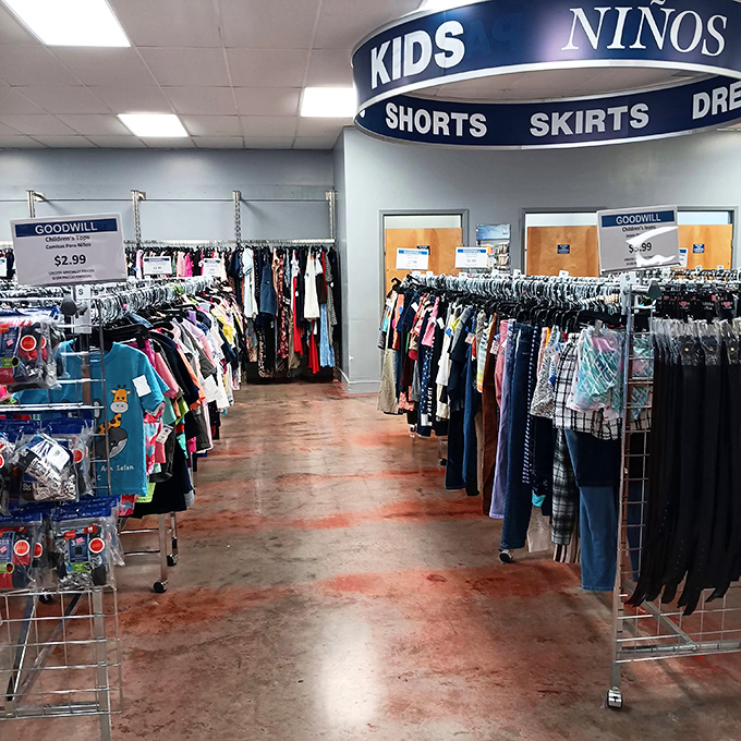 Children's clothes organized with the precision of a NASA launch—parents can find everything from play clothes to Sunday best in minutes.