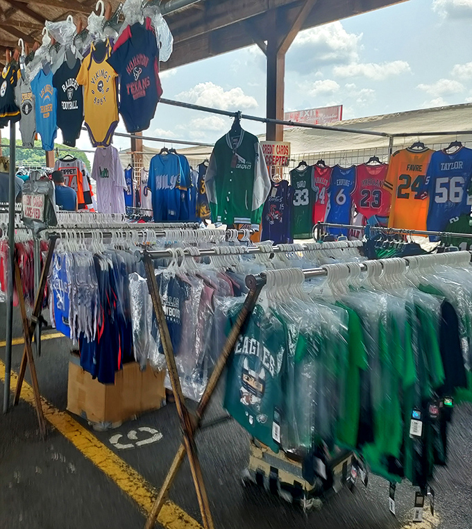 Sports jersey nirvana where fans of every team can find their colors. The ultimate peace treaty where Eagles and Giants merchandise coexist.