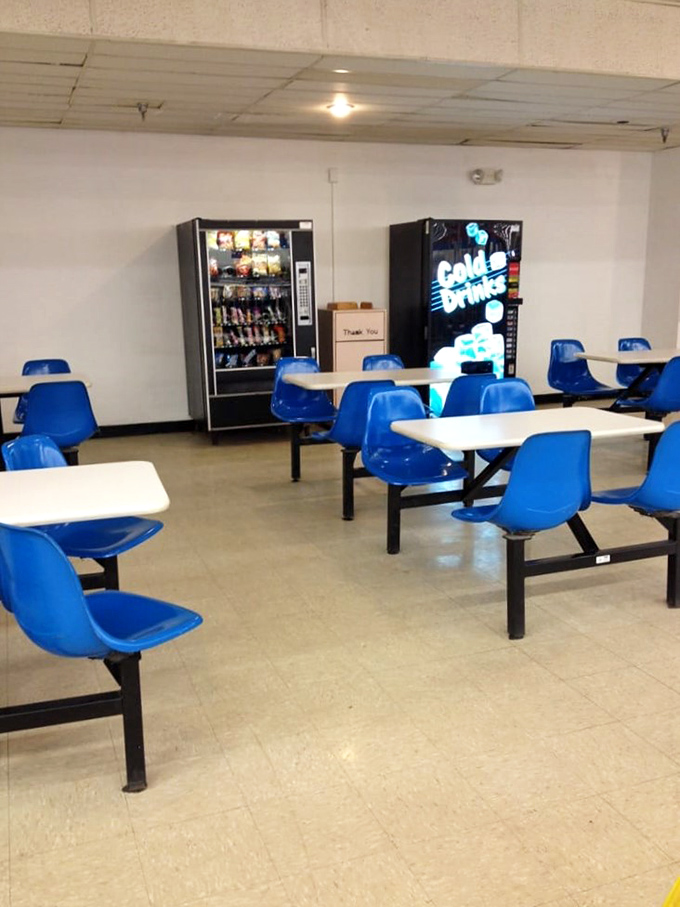 The break area: where serious thrifters refuel between bargain expeditions. Even treasure hunters need to rest their feet and plan their next department conquest.