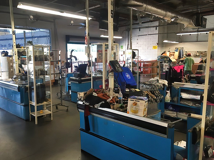 The checkout area, where your thirty dollars transforms into bags of treasures and the satisfaction of supporting a worthy cause.