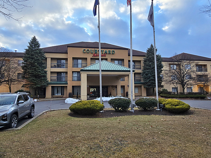 Budget-friendly accommodations like this Courtyard hotel welcome visitors exploring whether Scranton might be their perfect retirement destination.