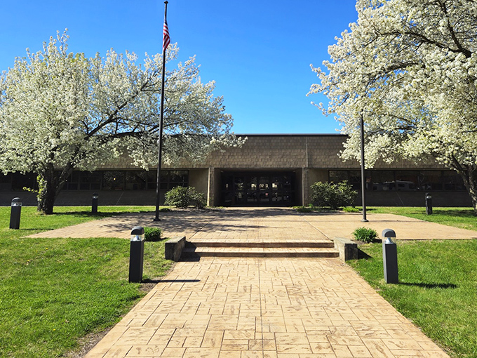 Coventry Town Hall in spring &ndash; those flowering trees don't just bloom, they practically announce "tax season" with style.