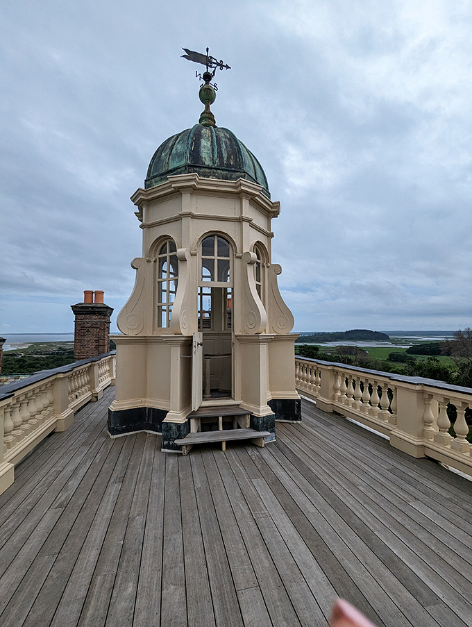 The cupola perches atop the mansion like a fancy hat at the world's most architectural Kentucky Derby.
