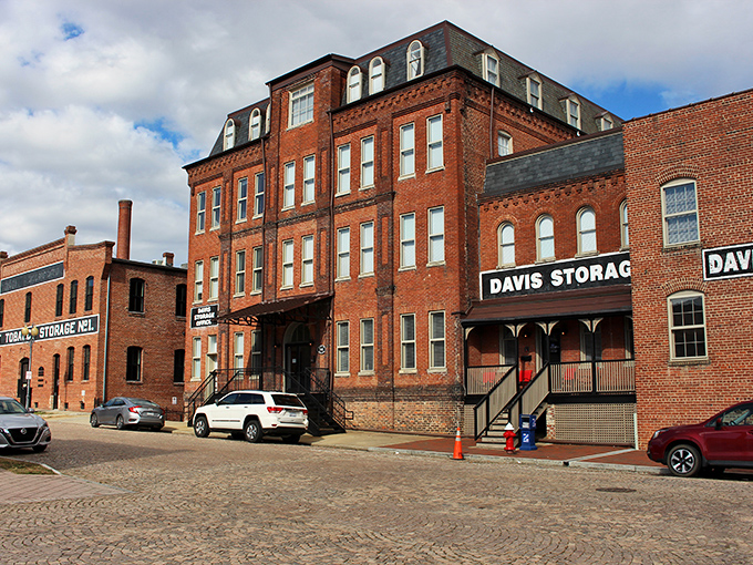 Davis Storage occupies a magnificent brick building where cobblestone streets whisper tales of Danville's industrial heyday.