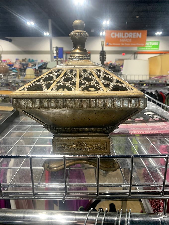 Ornate and mysterious, this bronze piece could be the conversation starter your mantel has been missing all these years.