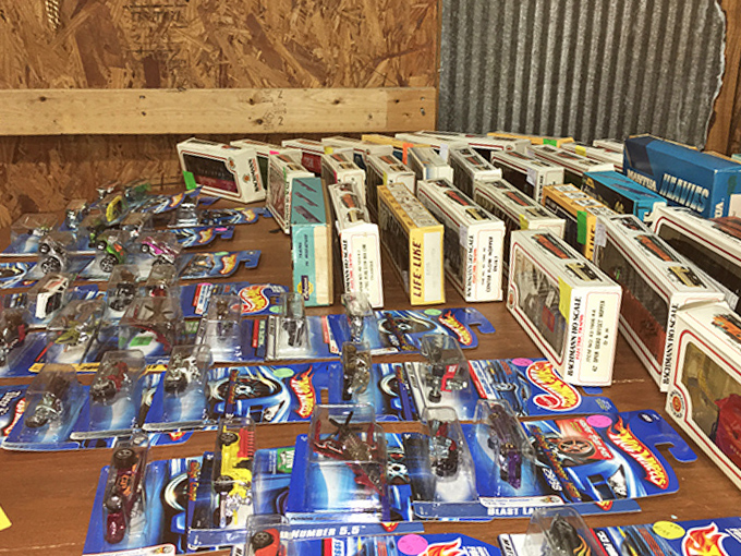 Die-cast cars and collectible toys arranged like a automotive museum decided to have a yard sale &ndash; jackpot for collectors.