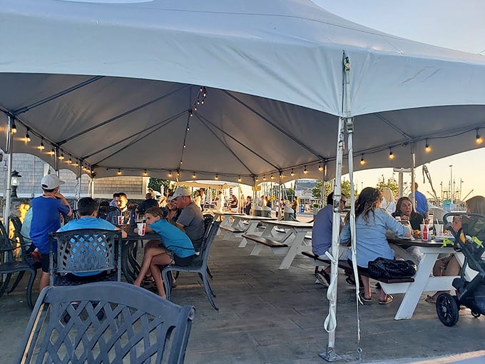 Summer evenings under the tent create the perfect atmosphere for making memories over maritime meals.