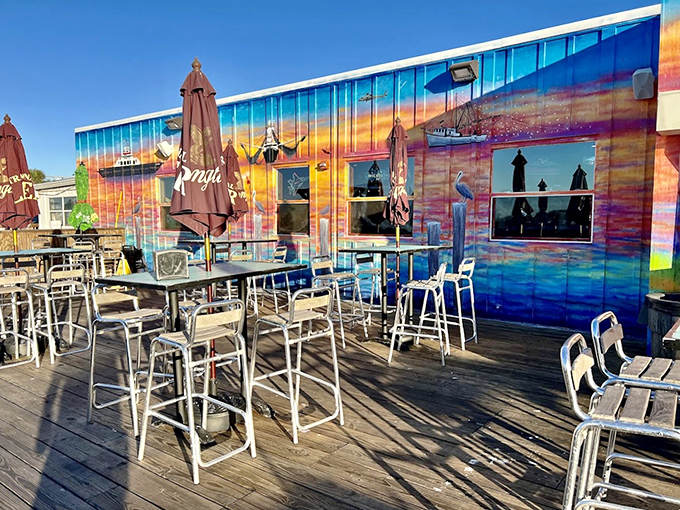 The outdoor patio: where vitamin D meets vitamin Sea, and every table comes with a side of Florida sunshine.