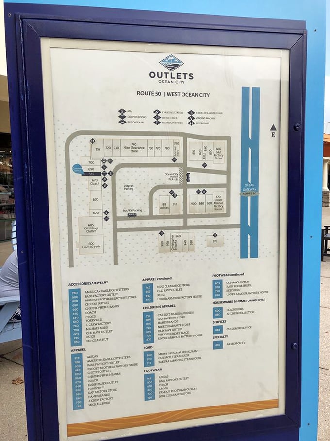 The mall directory: part treasure map, part strategy guide for the serious shopper. Study it like you're planning a heist.
