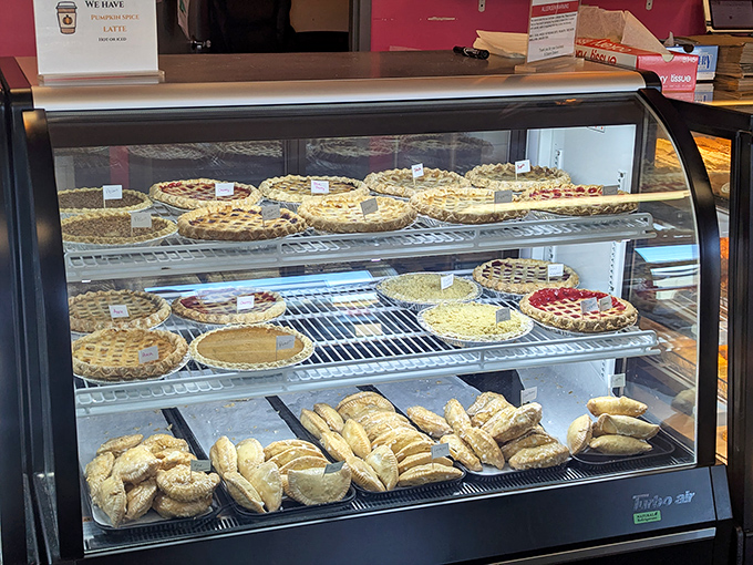 The display case &ndash; a glass-fronted museum exhibiting edible art that sadly won't last long enough to be appreciated by future generations.