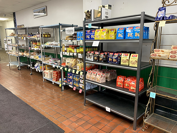 Italian grocery essentials line the shelves. This mini-market section lets you take a taste of Little Italy home, turning Tuesday night dinner into something special.