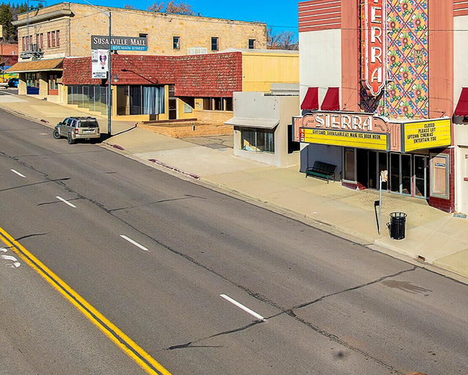 Downtown storefronts maintain their mid-century charm – the Sierra Theatre hasn't gone multiplex, and we're all better for it.