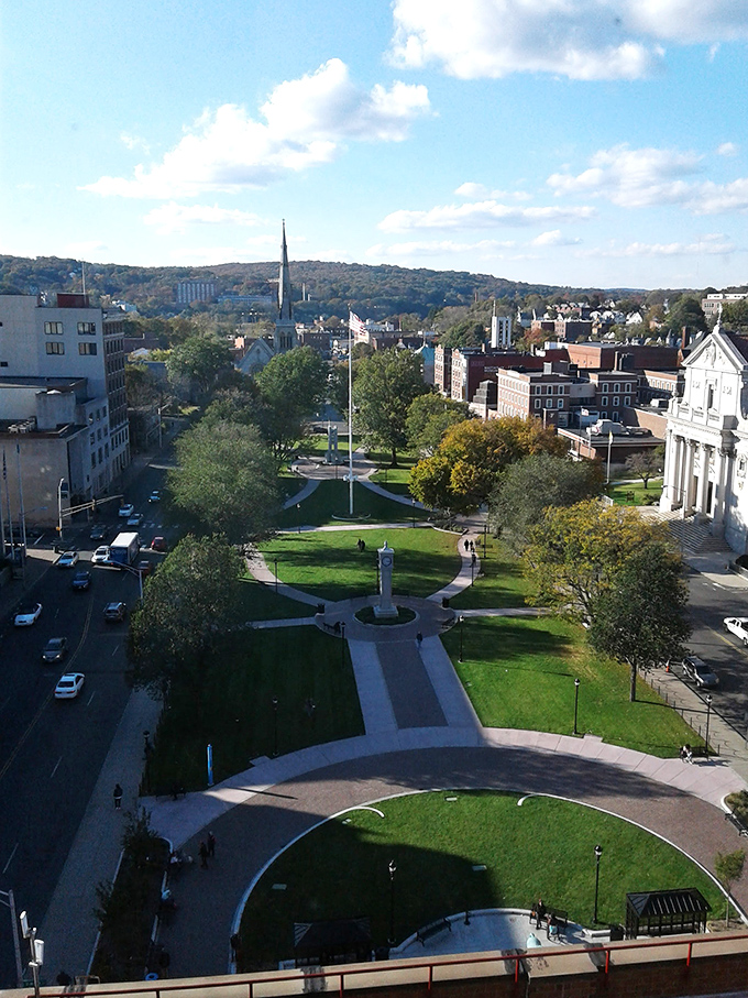 From above, Waterbury's neighborhoods reveal themselves as verdant communities embracing sparkling waters, the quintessential New England landscape hiding in plain sight.