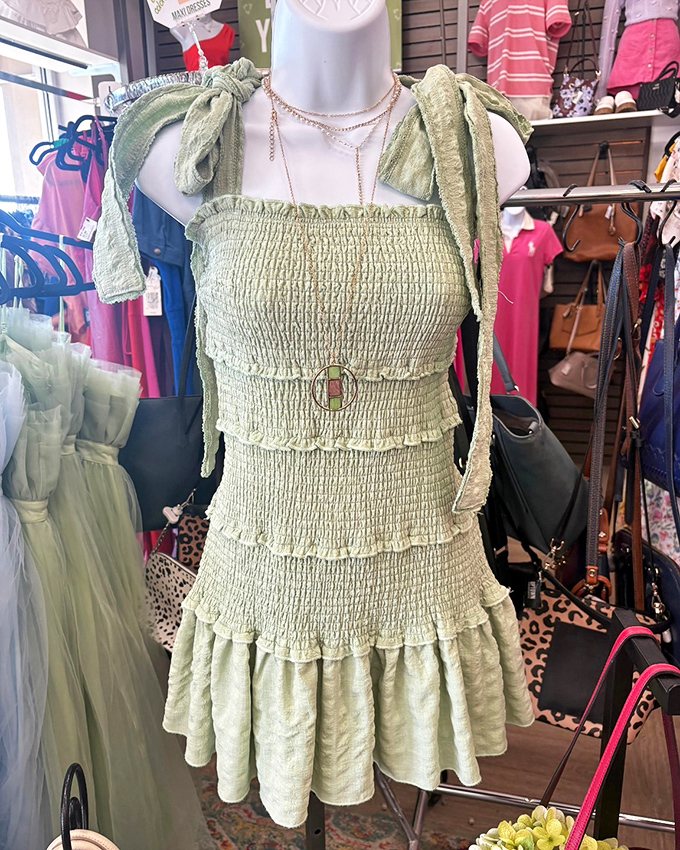 This mint-green smocked dress proves secondhand doesn't mean second-best—still on-trend and ready for its next summer adventure.