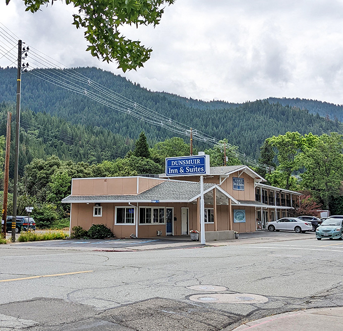 The Dunsmuir Inn & Suites promises rest without pretension, surrounded by mountains that make your daily problems seem appropriately tiny.