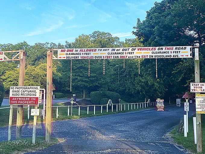 Clearance gates and rule signs&mdash;Bengies' first line of defense in preserving the authentic drive-in experience.
