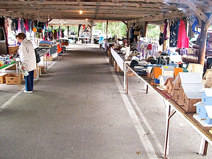 The weekend flea market transforms the grounds into a treasure hunter's paradise, where one person's forgotten items become another's found gold.