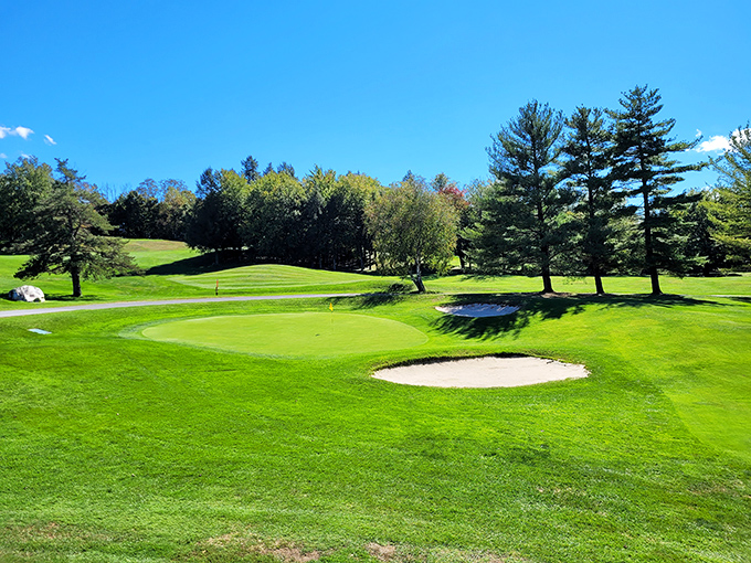 Forest Park Country Club presents a golfer's paradise with meticulously maintained greens set against the dramatic backdrop of Berkshire hills.