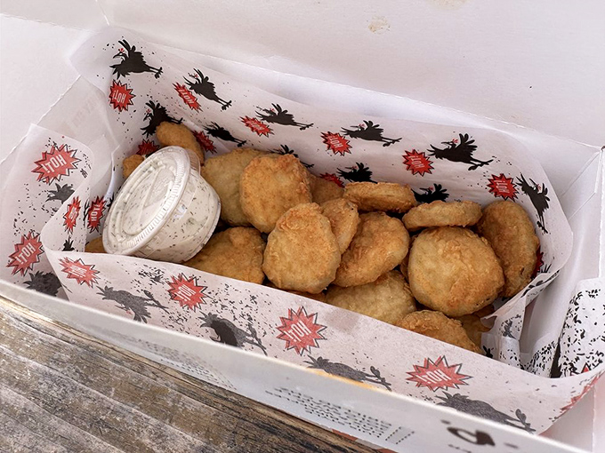Fried pickles: the unsung heroes of the Southern table. Crispy, tangy bites of joy with cool ranch dipping sauce to tame the heat.