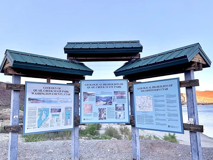 These information displays tell the geological story of how millions of years and countless forces created your perfect weekend getaway spot.