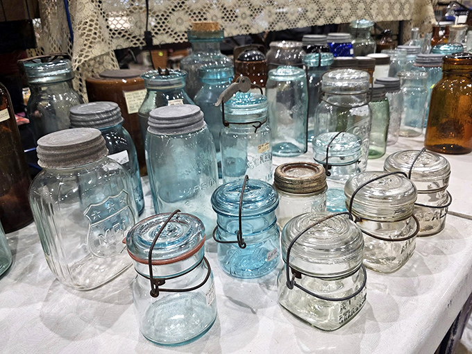 Vintage glass jars catch the light like aquatic treasures&mdash;perfect for storing everything from cookies to your collection of regrets.