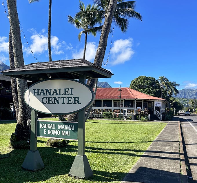 The Hanalei Center, where errands become excuses to linger and "quick stops" are purely theoretical.