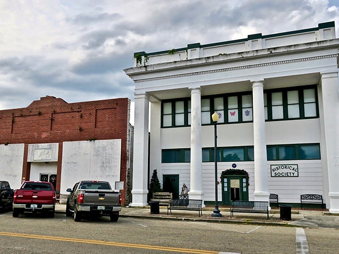 The Historical Society's stately white columns offer a glimpse of Perry's more prosperous past, preserving stories that might otherwise fade like old photographs.