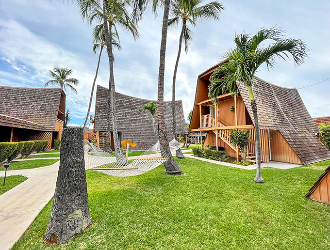 Hotel Molokai's Polynesian-style bungalows offer laid-back luxury. The hammock is calling your name.