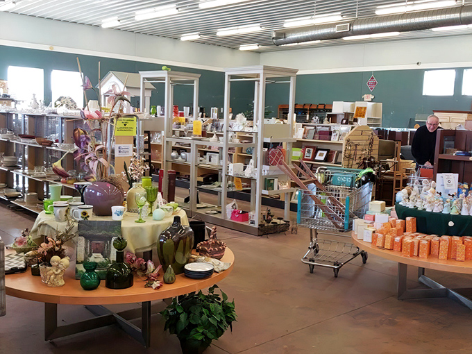 Vases and decorative pieces arranged like a still life painting&mdash;proof that one person's "no longer sparks joy" becomes another's perfect accent piece.