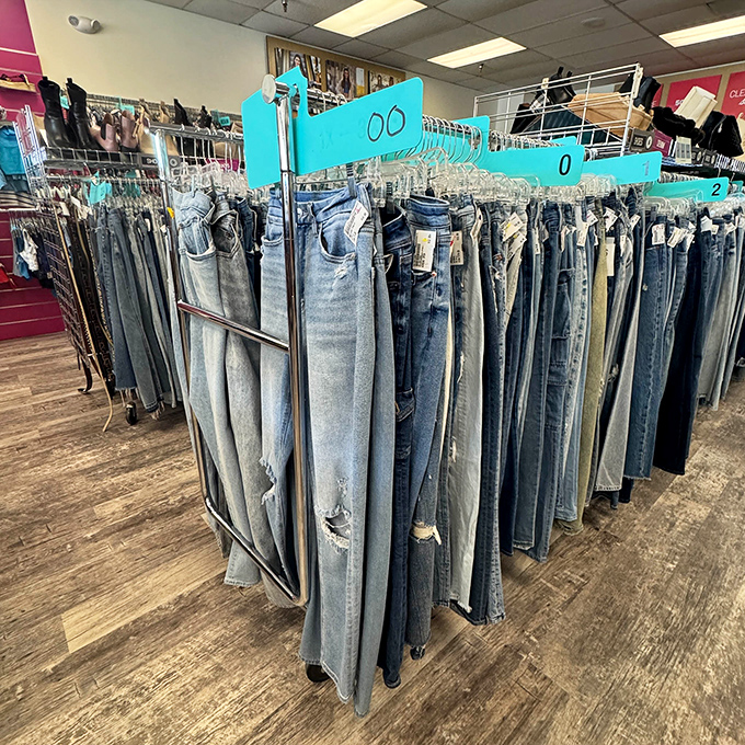 The denim selection alone could outfit a small army of style-conscious bargain seekers.