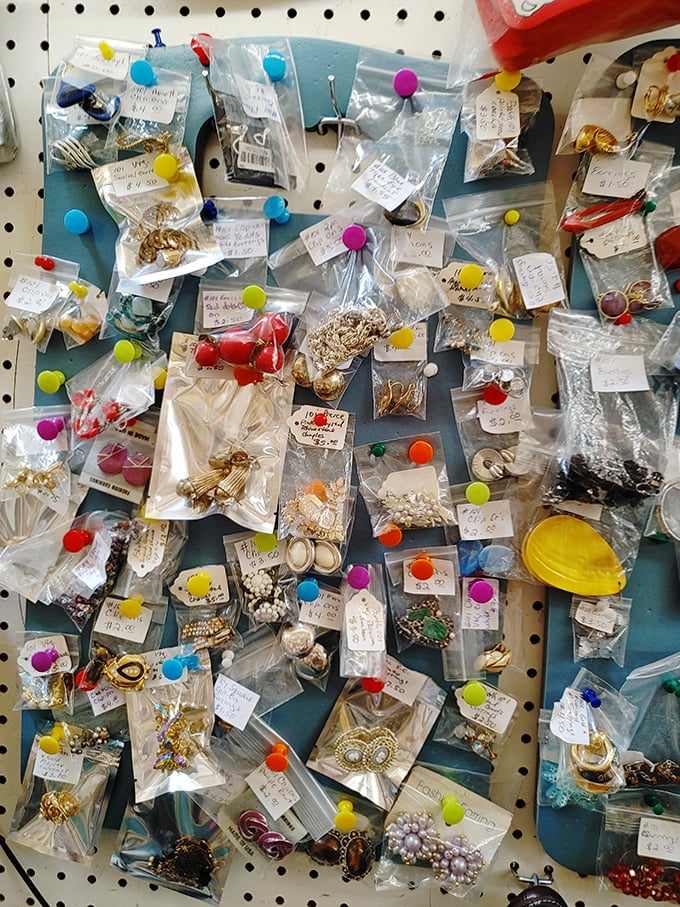Treasure island for jewelry hunters&mdash;each tiny bag a potential jackpot of vintage brooches, earrings, and conversation starters.