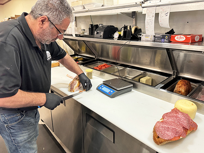 Craftsmanship in action—each sandwich built with the precision and care of a culinary architect.