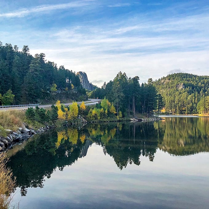 The Black Hills create mirror images in still waters, doubling the beauty in a place that already had more than its fair share.
